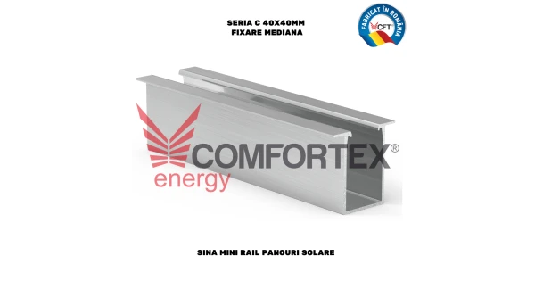 SINA MINI RAIL PANOURI SOLARE SERIA C 40X40MM, FIX. MEDIANA