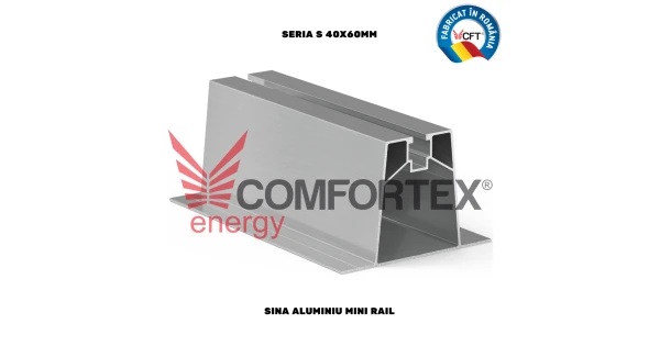 SINA ALUMINIU MINI RAIL, SERIA S 40X60MM